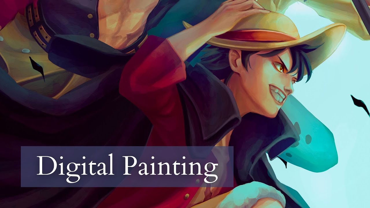 DIGITAL PAINTING PROCESS - One Piece Captain Trio - YouTube