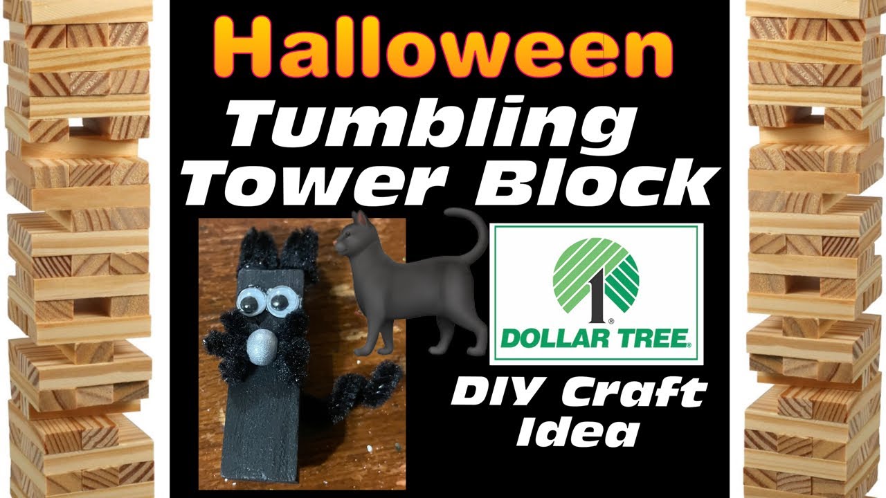 Black Cat - Budget-Friendly Halloween DIY: Tumbling Tower Jenga Block ...