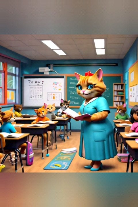 The Funniest Cat Teacher You Have Ever Seen #catvideo #cat #cartoon # ...