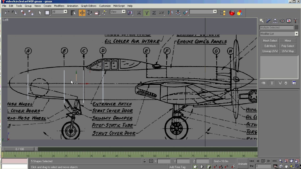 Gmax 1.2 for the Beginning Modeler #10 - Building the Fuselage - Part 2 ...