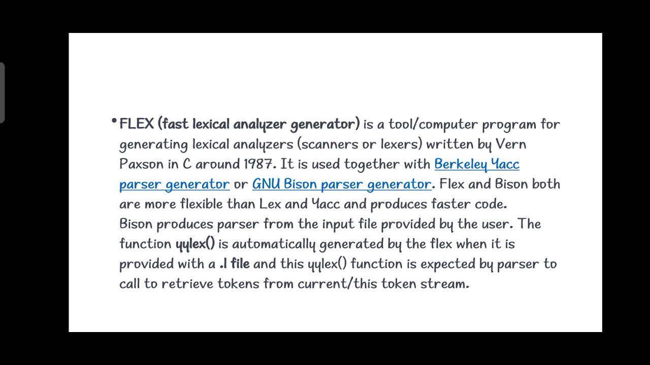 Case study for Flex- Compiler Design - YouTube