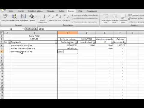 Plantilla para Cálculo de Aguinaldo Excel - YouTube