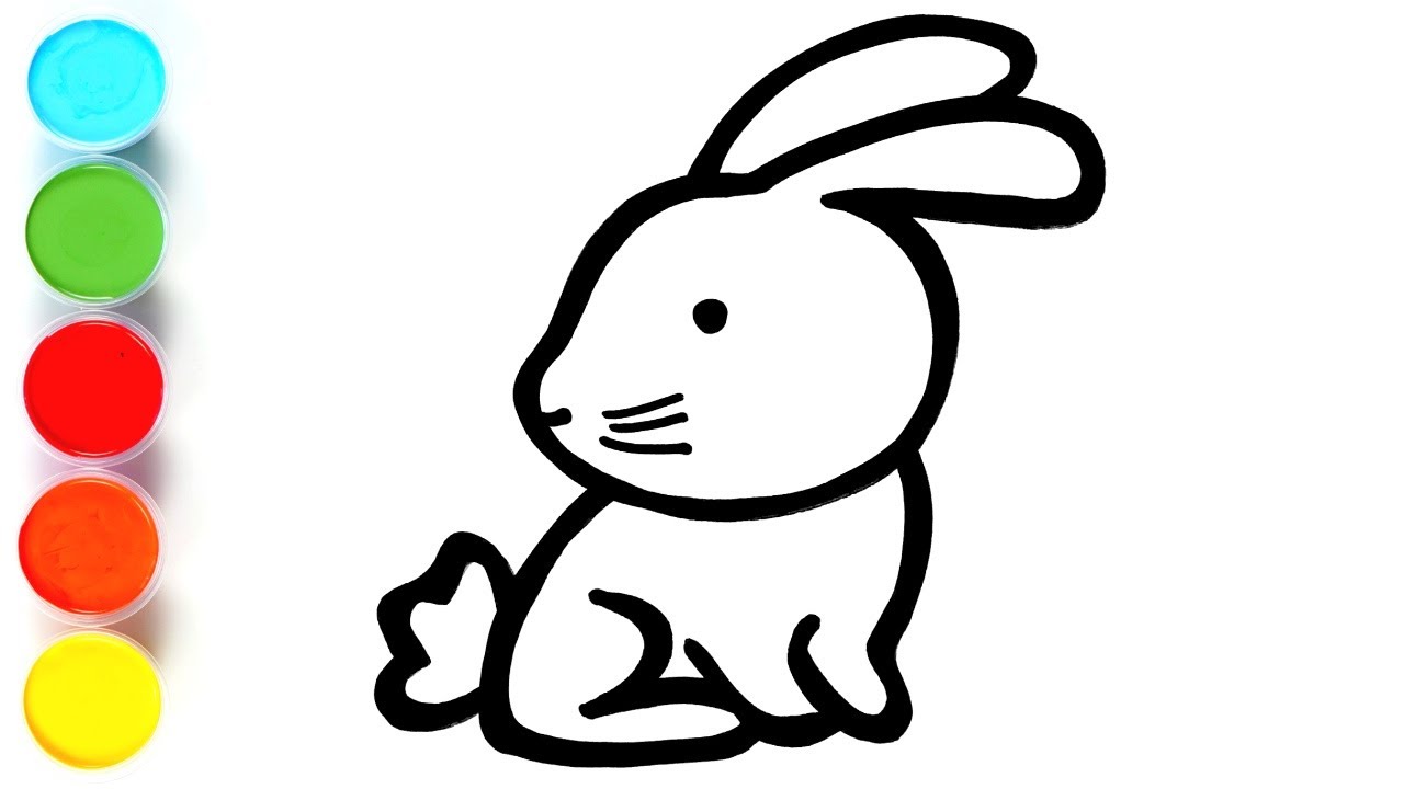 Rainbow Bunny Drawing, Painting and Coloring for Kids & Toddlers ...
