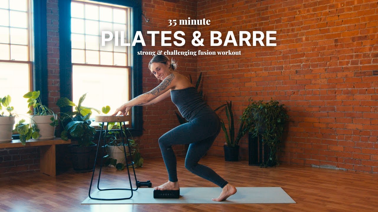 35 Minute Pilates & Barre | challenging fusion workout - YouTube