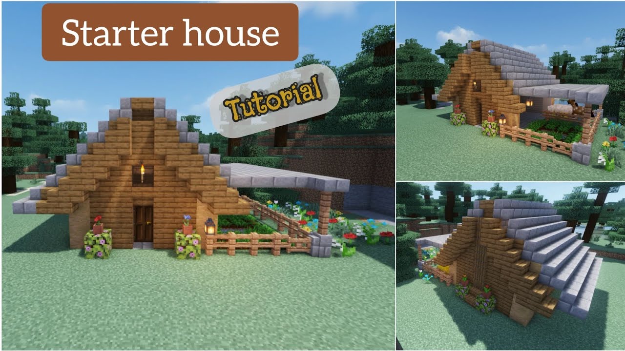 Minecraft | How To Build a Beautiful Starter House | Tutorial⚒️ - YouTube