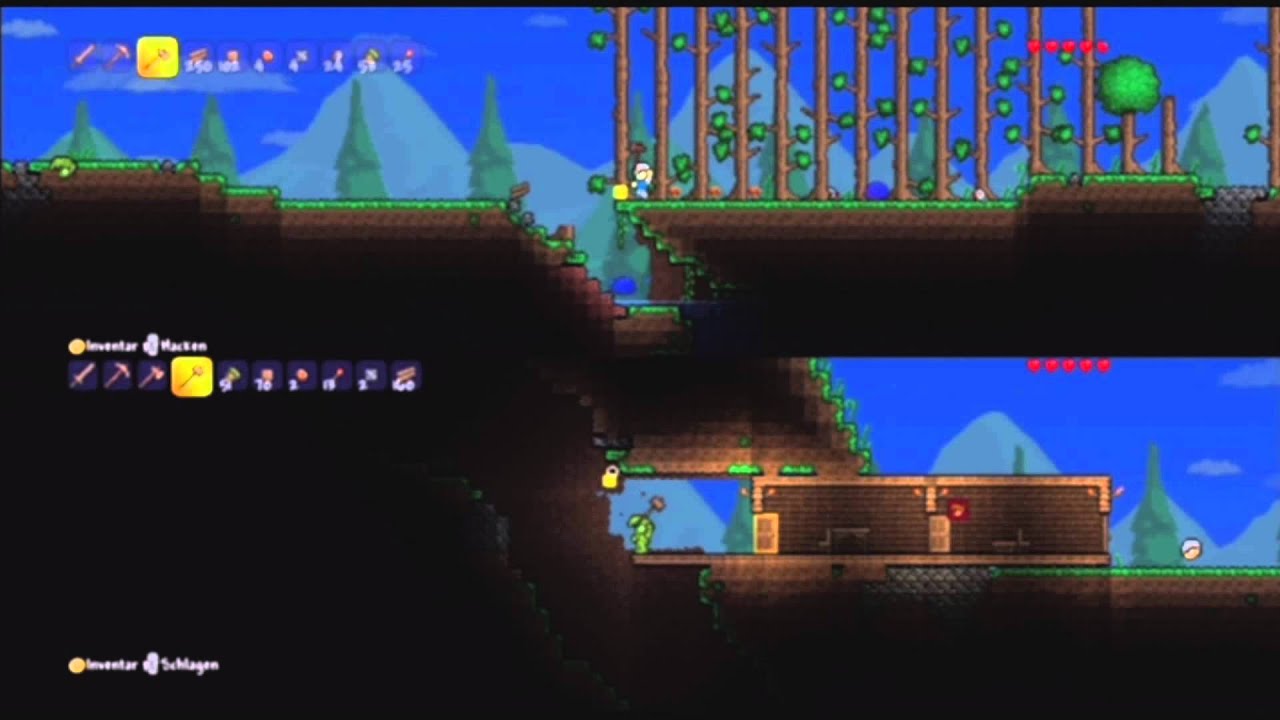 Terraria: Split-Screen - Let's Play, Deutsch, Teil 1 - YouTube