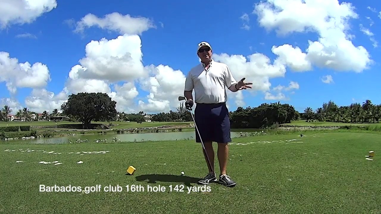 How to play a shot over water, At Barbados golf club, Amen corner ...