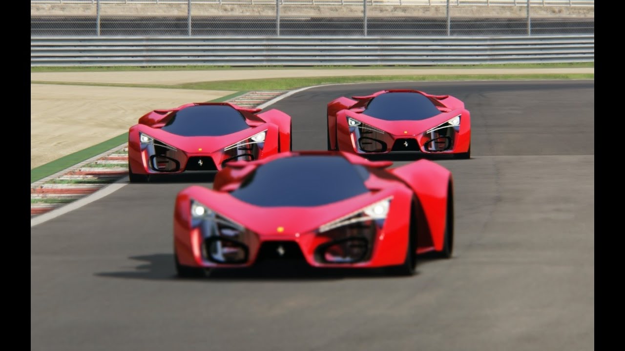 Battle Ferrari F80 Concept Racing at Monza Circuit - YouTube