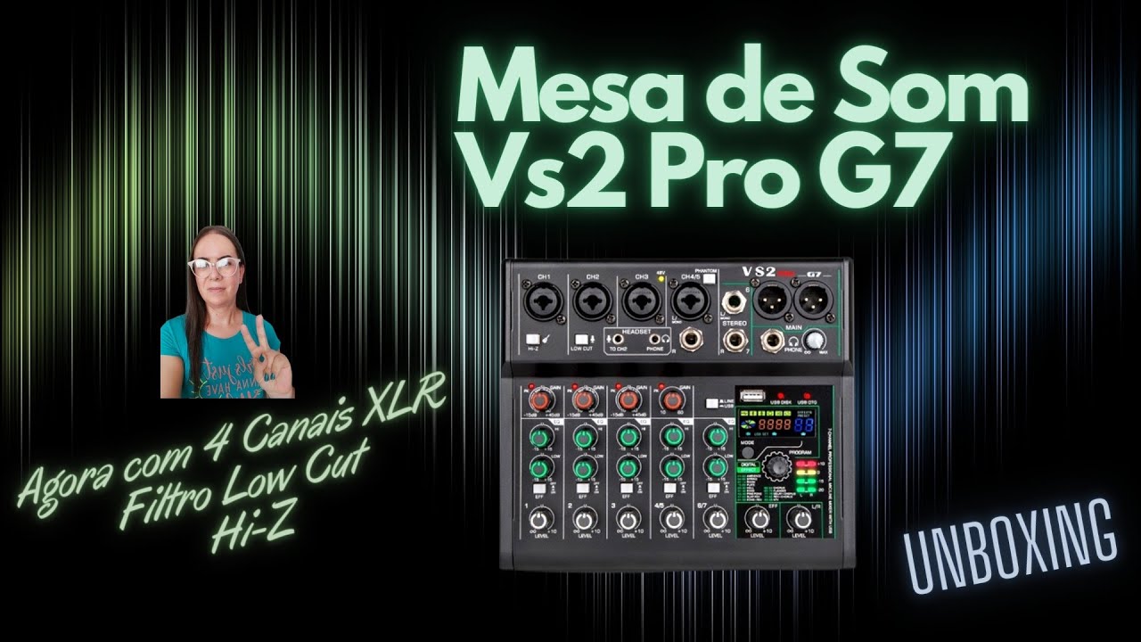 MESA DE SOM VS2 PRO G7 ORIGINAL - UNBOXING E TESTE - AGORA COM LOW CUT ...