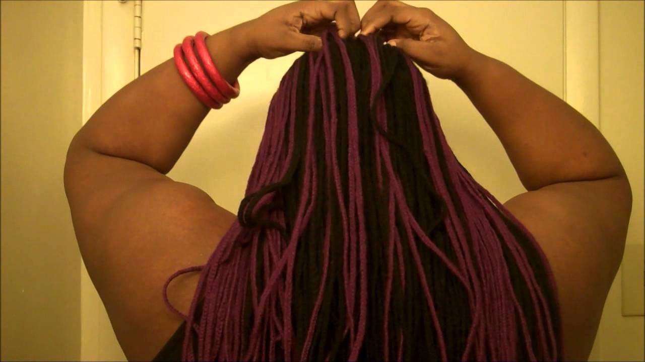 How to sew in wefted genie locs/yarn braids part 2 - YouTube