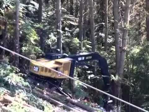 SATCO SAT630 Cat552 NZ traction cable assist felling - YouTube