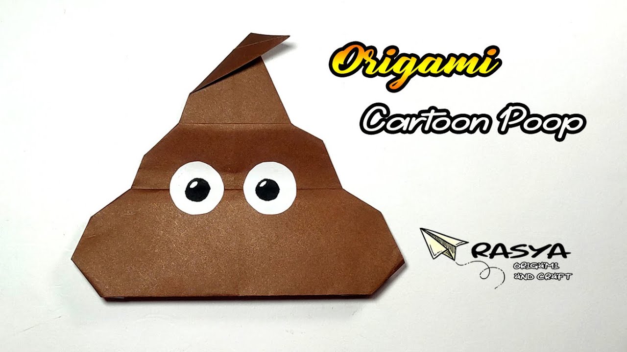 Origami Poop Cartoon - Cute Cartoon Poop from Paper - YouTube