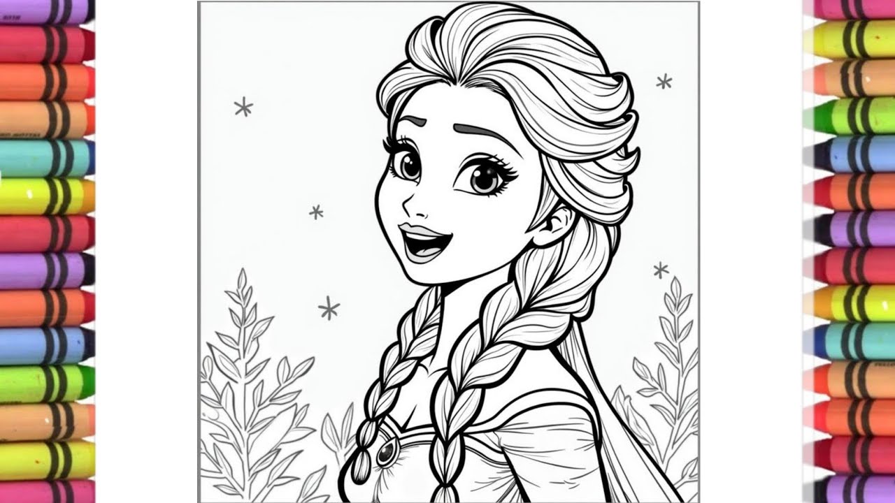 How to draw Elsa from Frozen, Disney princess Elsa drawing, Elsa Frozen ...