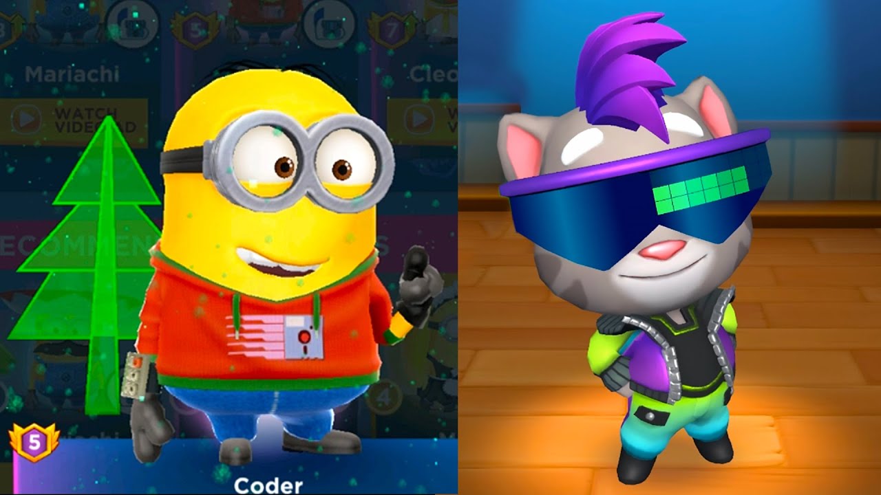 Coder Minion vs Cyber Tom From Talking tom gold run 2 - YouTube