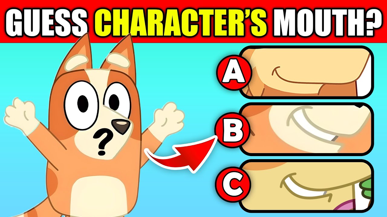 Guess The BLUEY Characters By Their Mouth? 🐶🐕| Bingo, Coco, Chilli ...