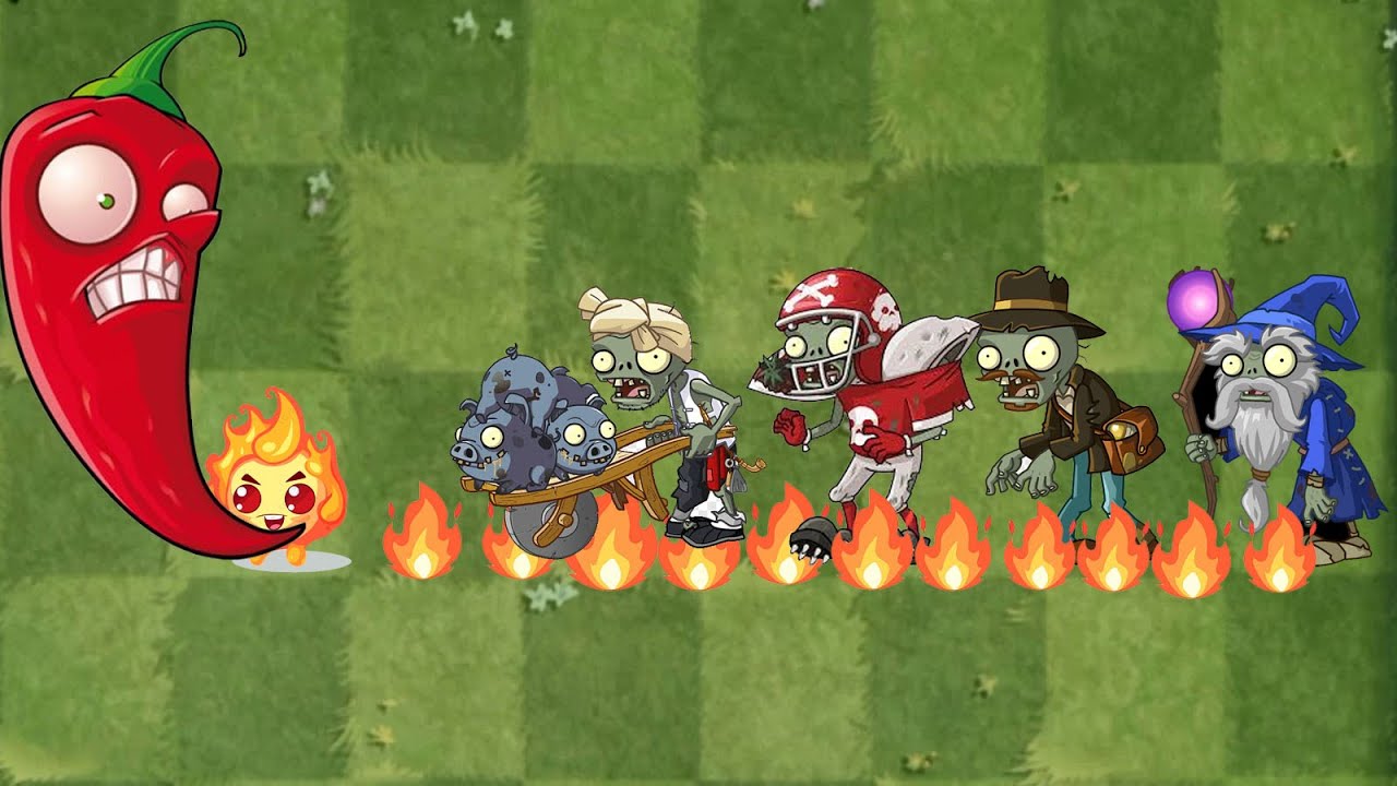Plants vs Zombies Pepper fire - YouTube