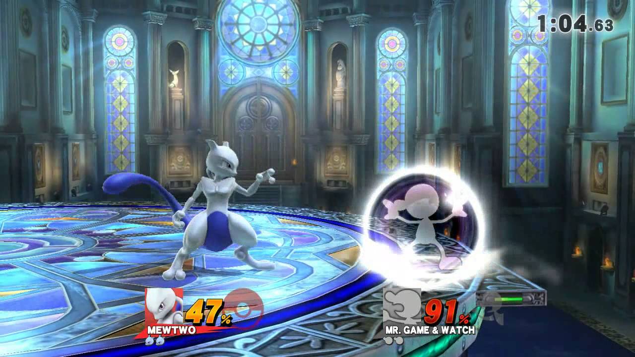 smash 4 mewtwo vs mr game and watch - YouTube