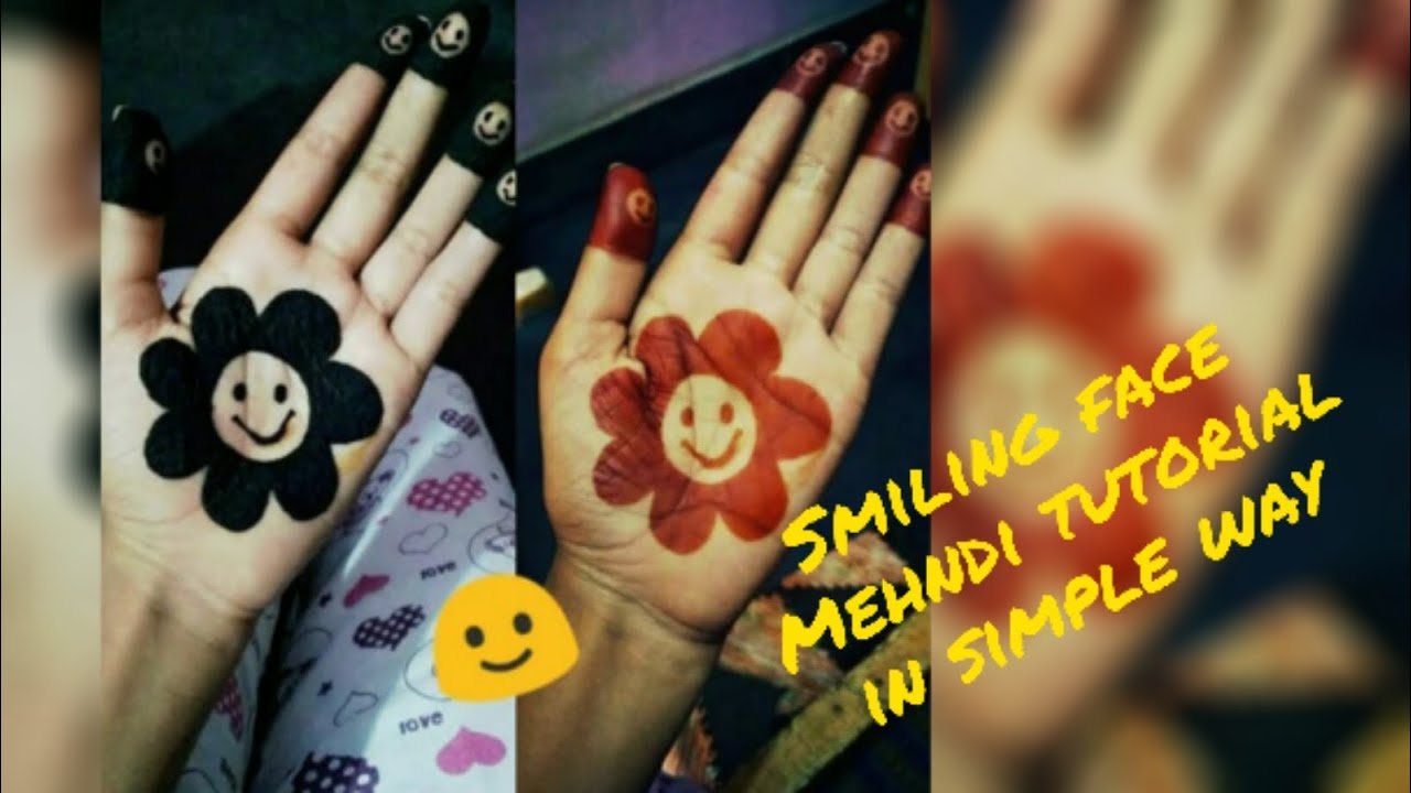 New stylish Mehndi emoji🙂 face || New smiley face Mehndi design || New ...