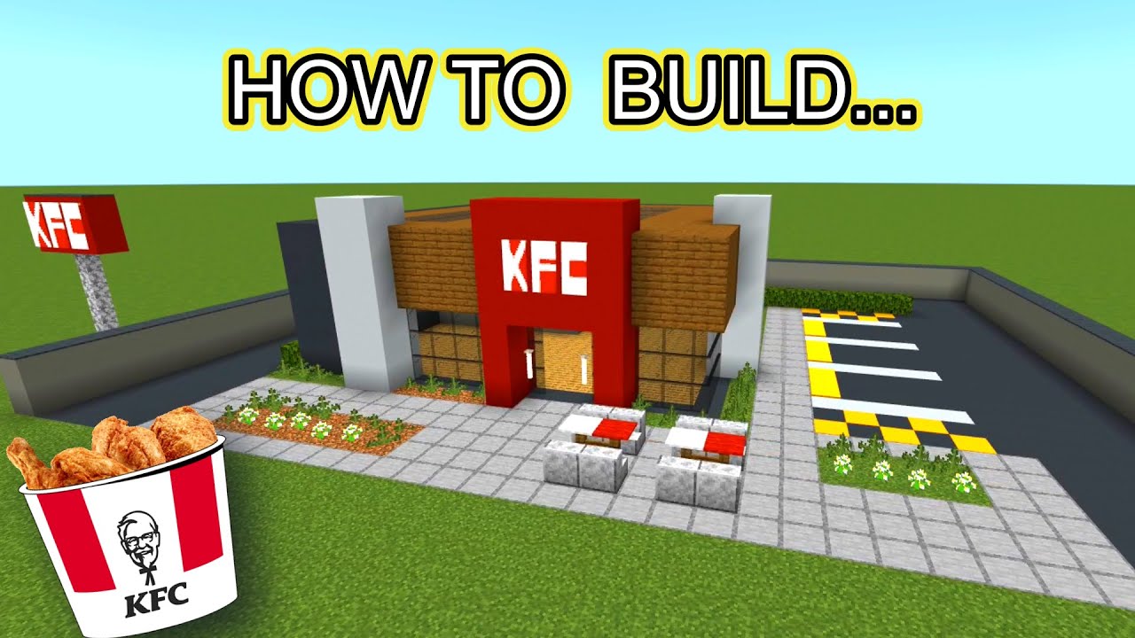 Minecraft | How to build | KFC | 2024 Fast food takeaway exterior - YouTube