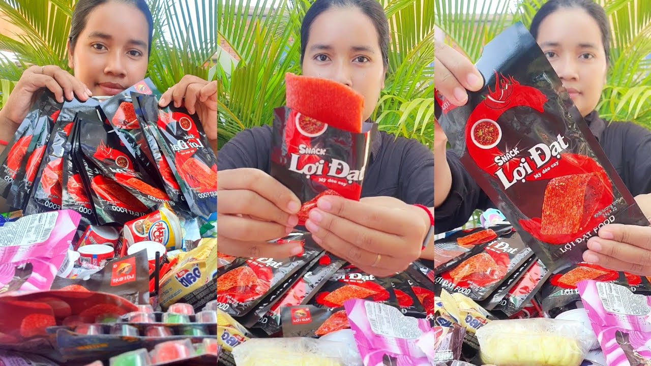 ASMR/ Eating snack loi dat spicy yummy very mukbang show crispy voice ...