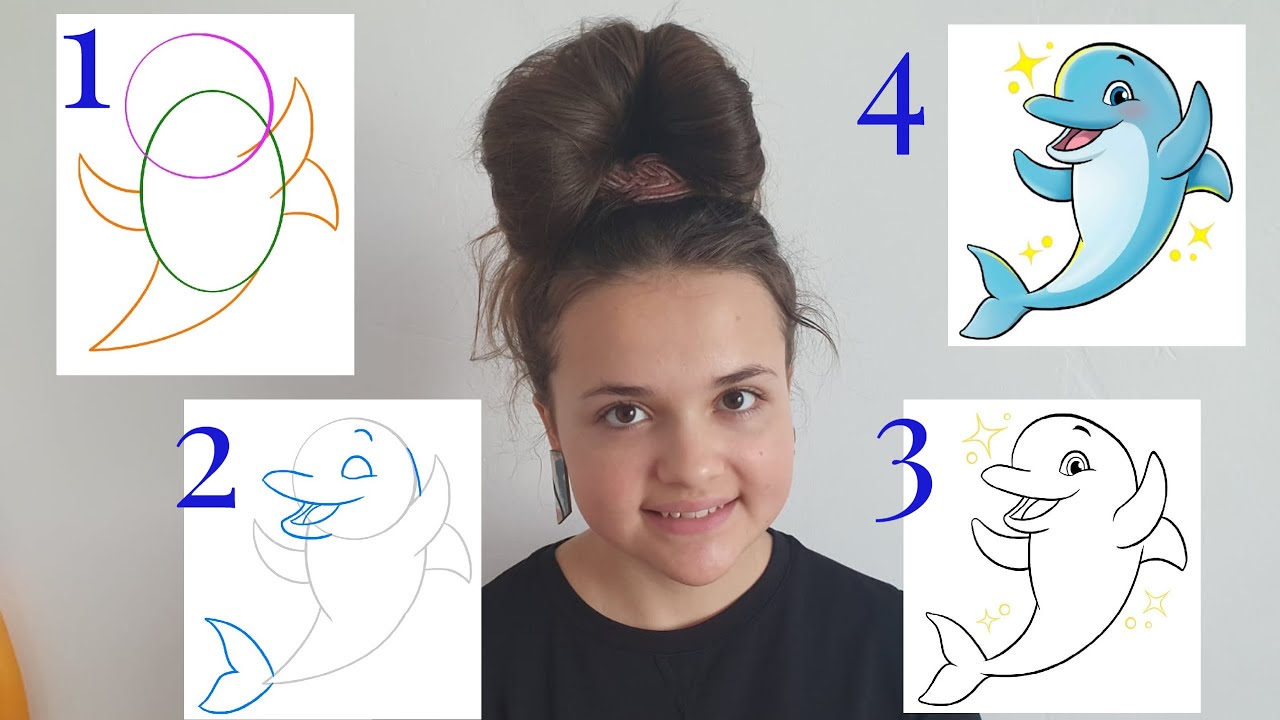 MITEN PIIRRETÄÄN UPEA DELFIINI tutorial - YouTube