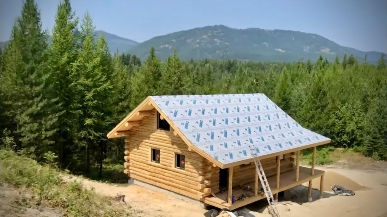 24’x32’ Green Gables Log Cabin In Montana, Meadowlark Log Homes - YouTube