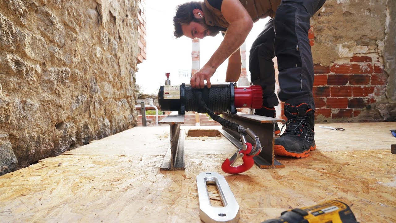 installing a winch point on the very top of the chateau. - YouTube