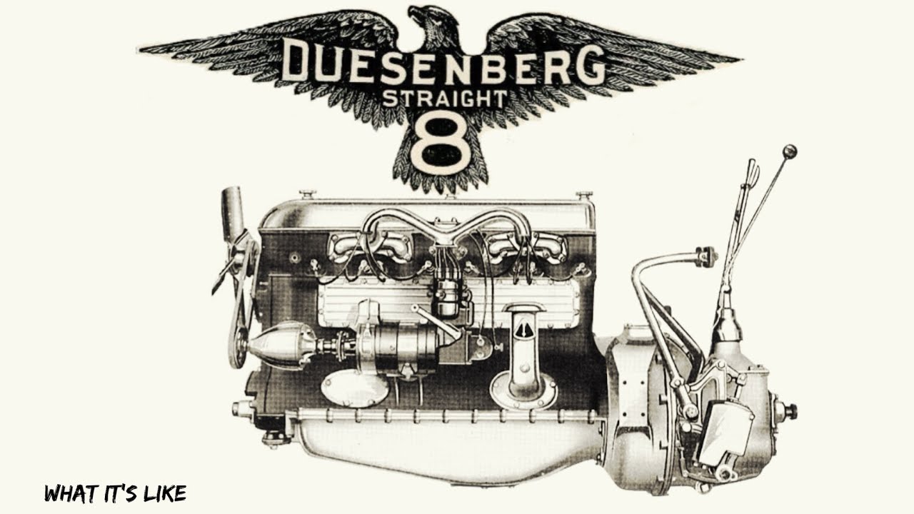 Duesenberg straight eight, hemispheric OHV SOHC 260 cid - YouTube