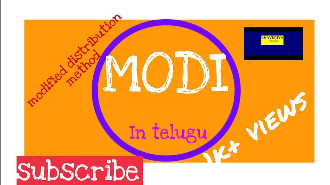 MODI method in telugu|| uv method|| Operations Research ...