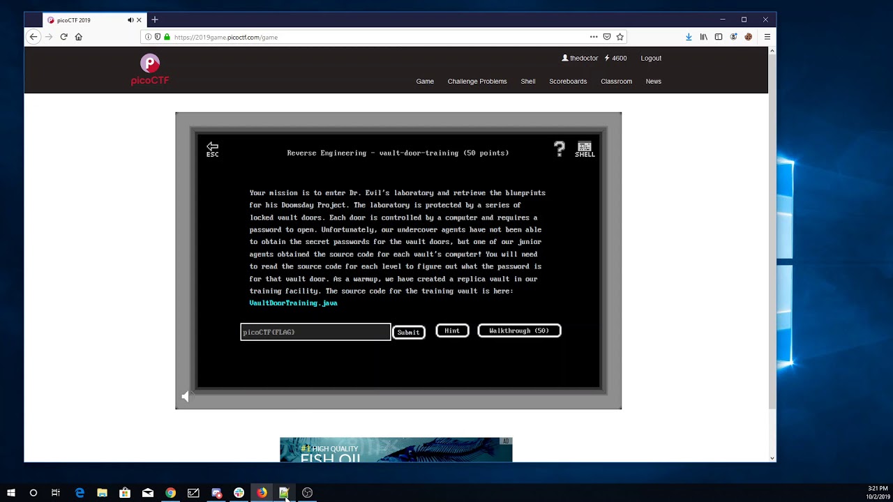 pico2019 vault door training - YouTube