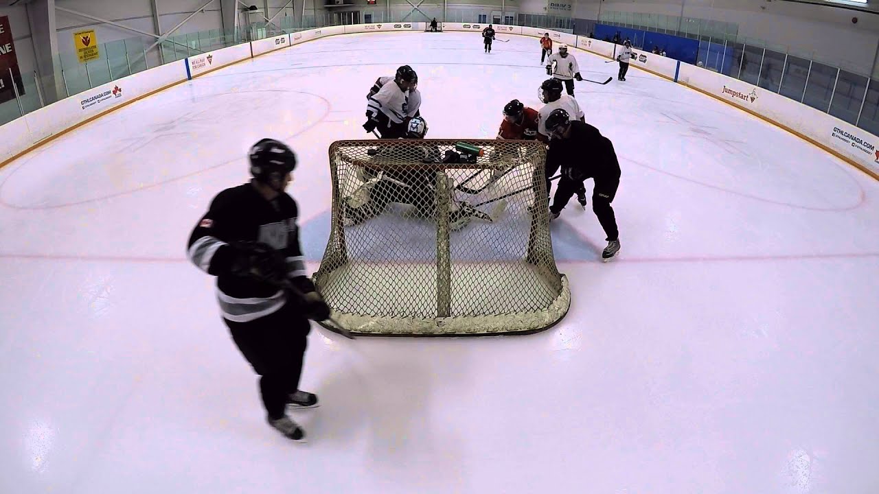 Hockey goalie cam GoPro Feb 3/16 @ Chesswood Arena - YouTube