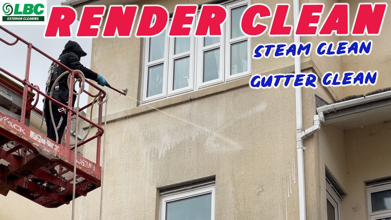 Soft Washing Render | Steam Cleaning Stone | Gutter Clearance - YouTube