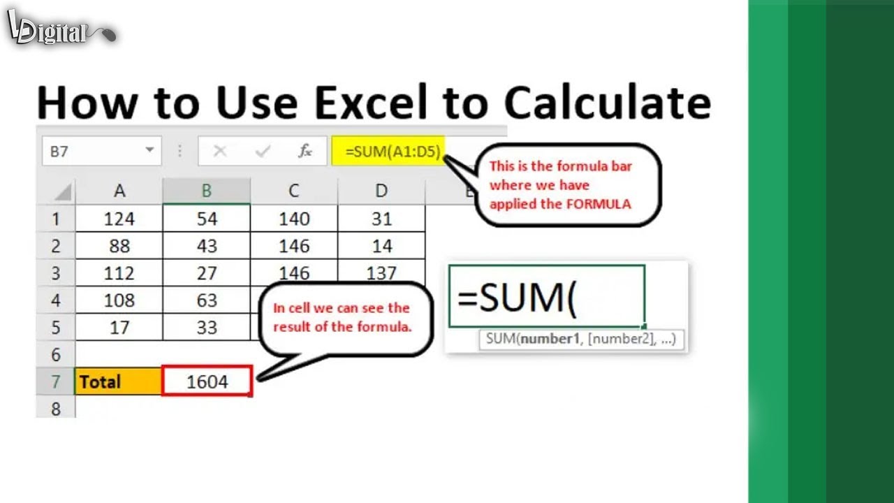 Use Excel as your calculator | Learning Digital - YouTube