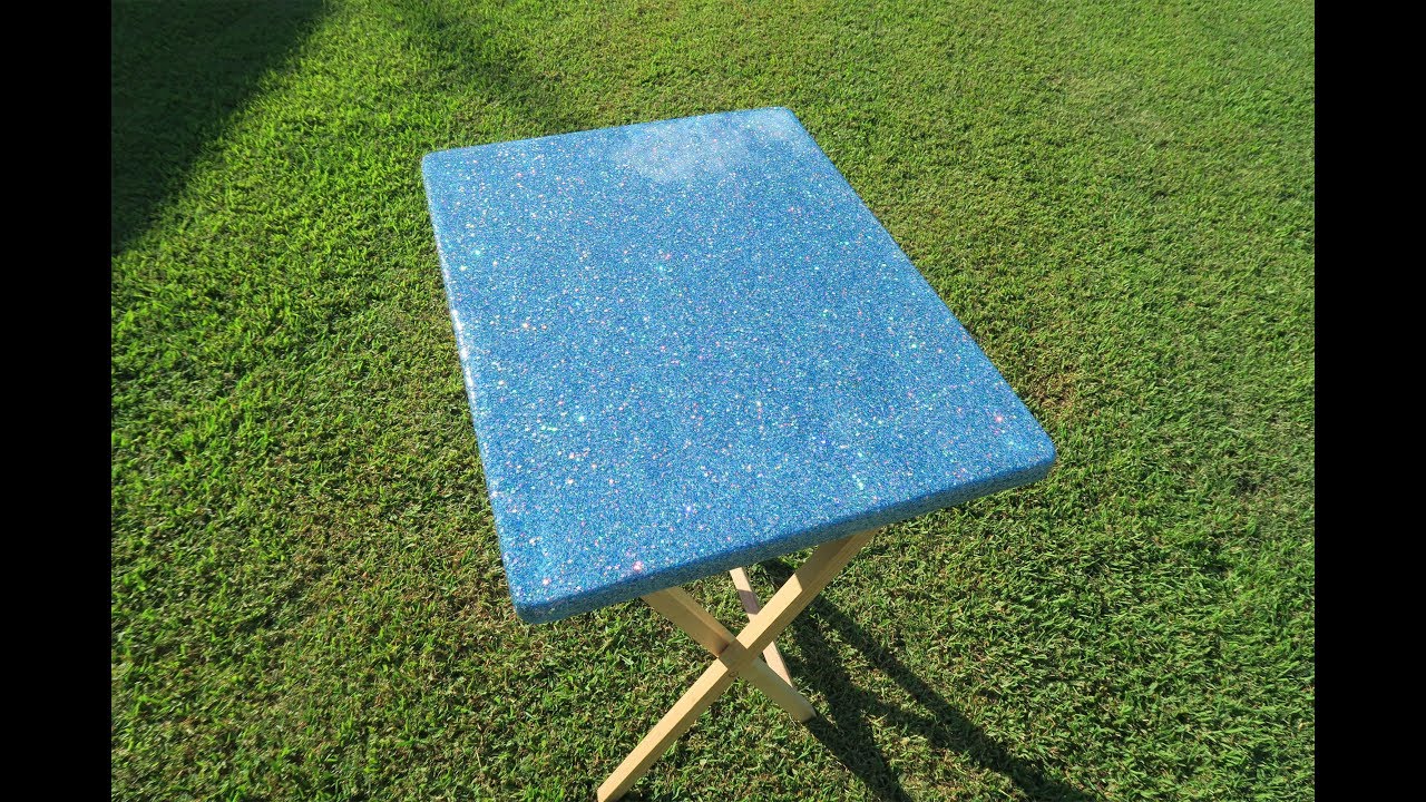 My First Attempt at a Glitter Epoxy Table - YouTube