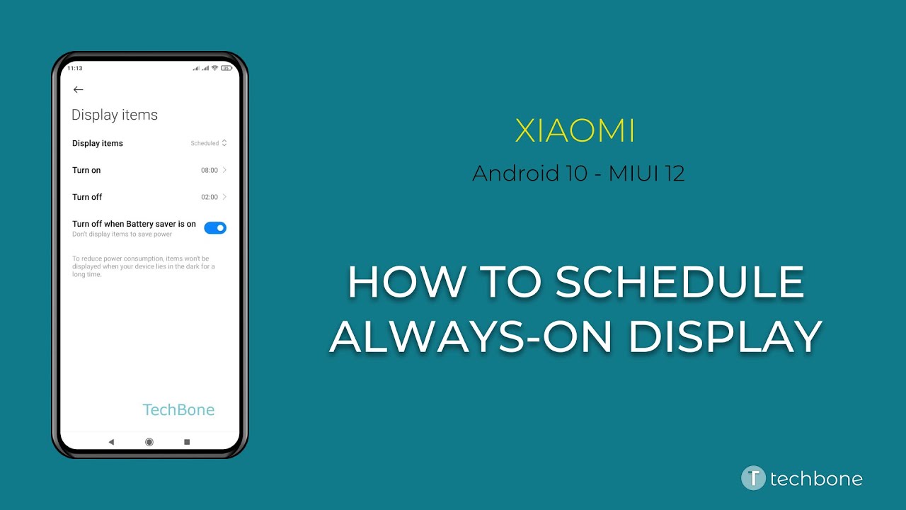 How to Schedule Always-on display - Xiaomi [Android 10 - MIUI 12] - YouTube
