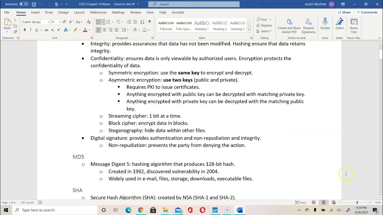 CIS27 Unit 10 Lecture: Encryption - YouTube