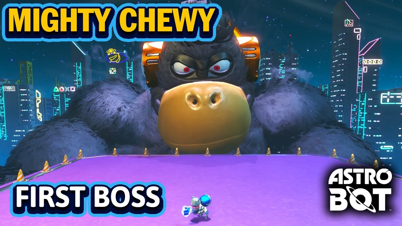ASTRO BOT First Monkey Boss Fight Gameplay - Mighty Chewy - YouTube