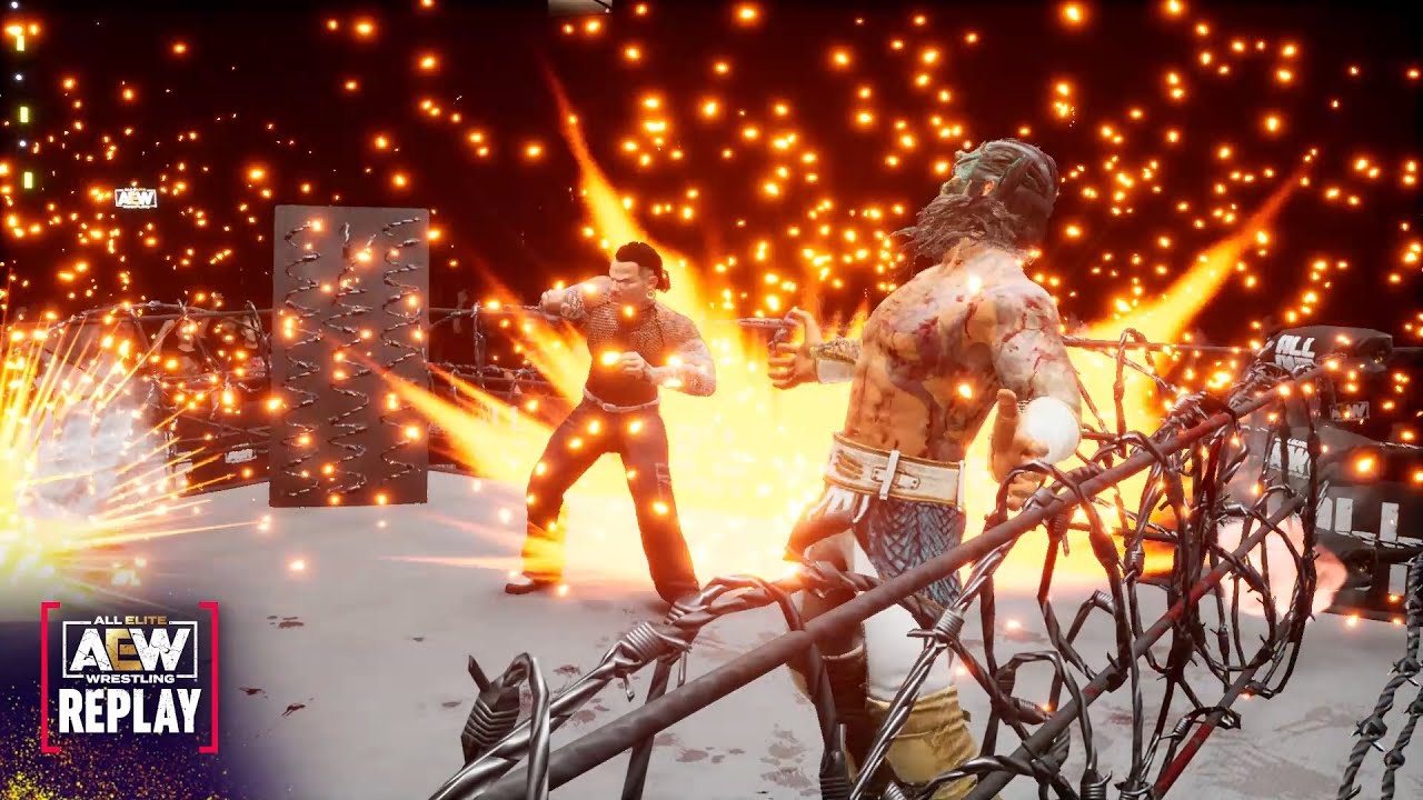 AEWFightForever Exploding Wire Barbed Death Match - MOST DANGEROUS ...