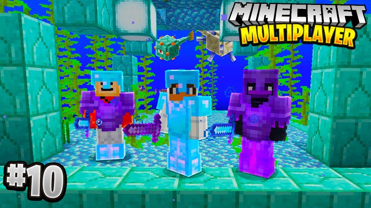 FIGHTING OCEAN MONUMENT in Minecraft Multiplayer Survival! (Episode 10 ...