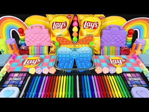 RANDOM RAINBOW SLIME 🌈 Slime ASMR Mixing Many Things into GLOSSY Slime 레인보우 슬라임 #YellowLay's ...