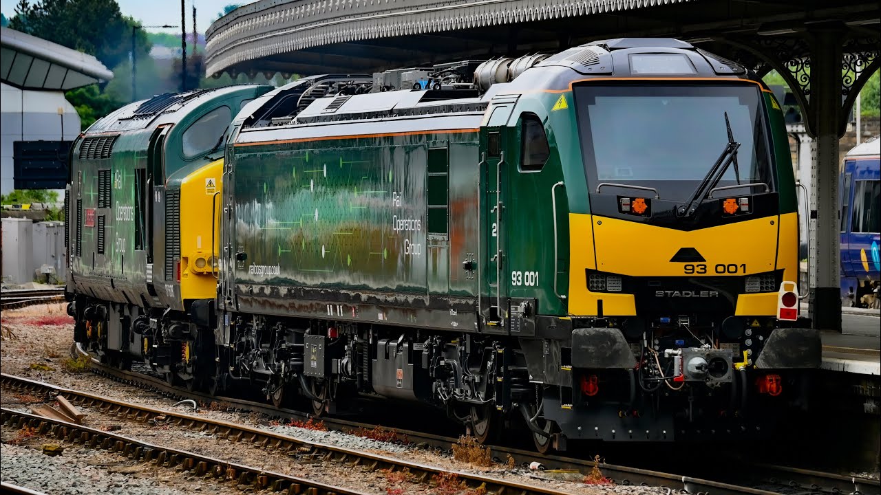 Rail Operation Group 93001 and 37608 - YouTube