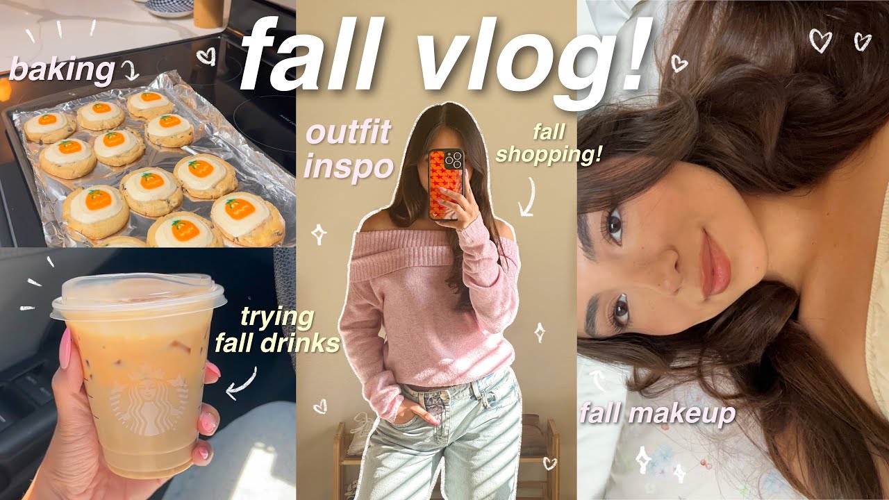 FALL VLOG 🍂 trying fall drinks, fall shopping haul, fall decor, cookies ...