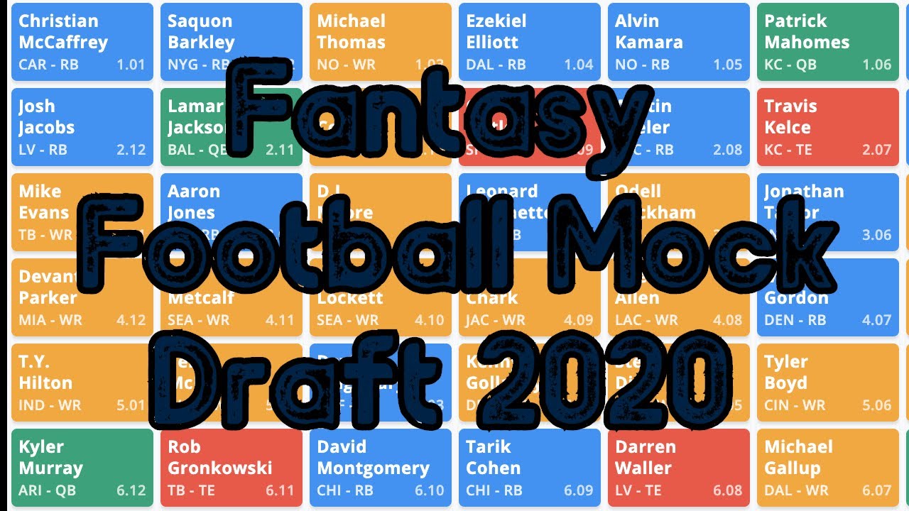 Fantasy Football 12 Team Mock Draft 2020 (feat. Tavish) - YouTube
