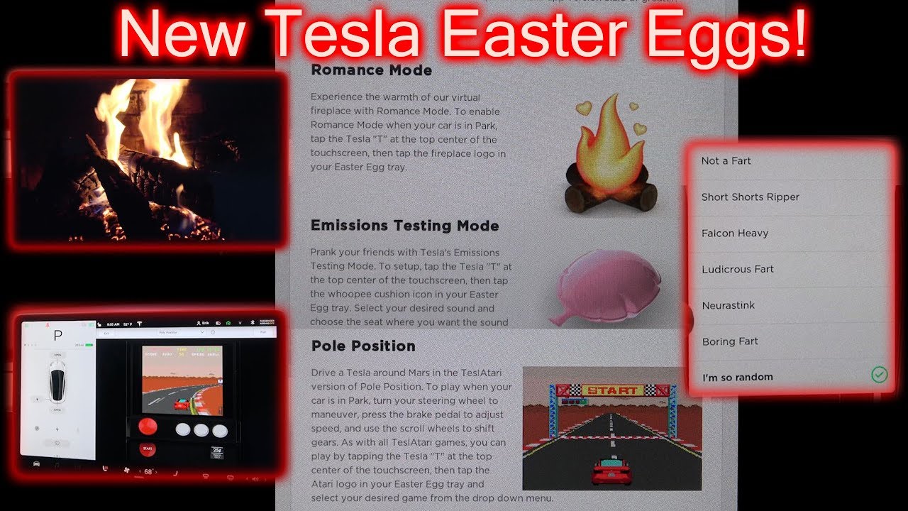 Tesla's New Easter Eggs in 2018.48.12.1! - YouTube