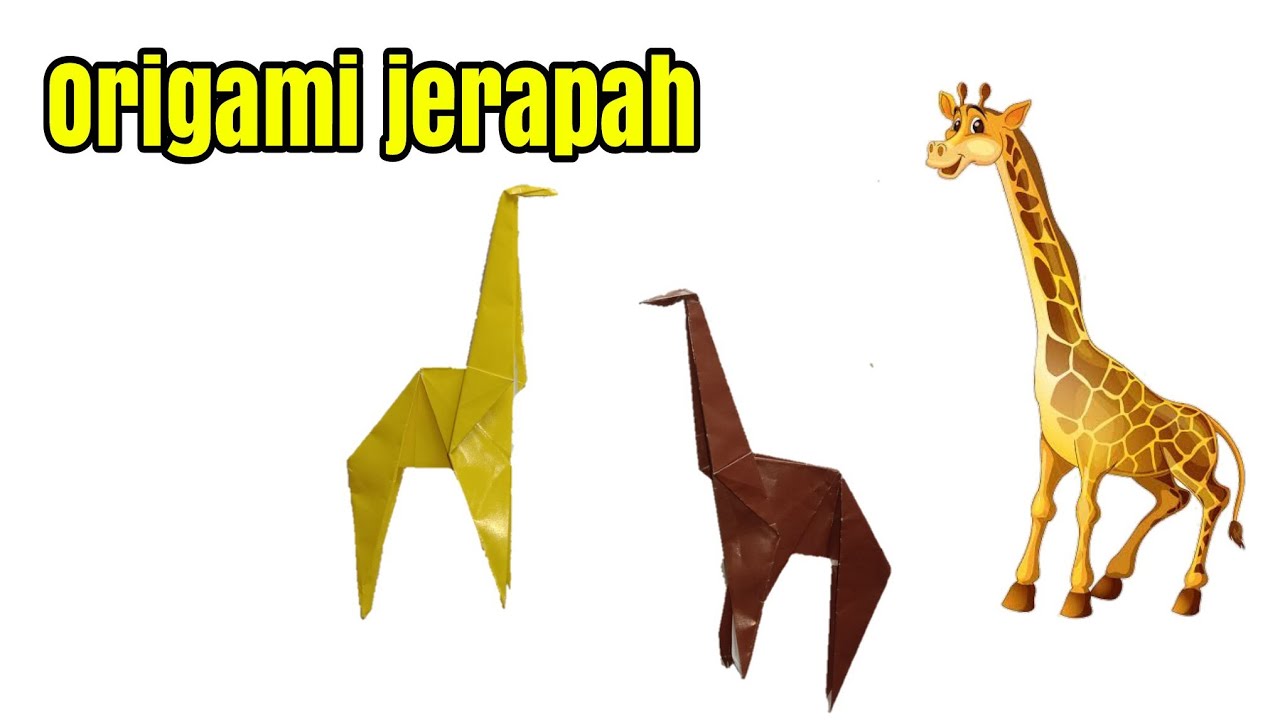Cara membuat origami jerapah dari kertas origami HOW TO MAKE GIRAFFE ...