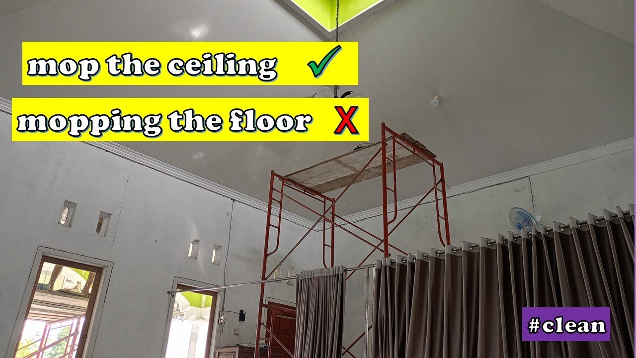 Clean the ceiling using a mop - YouTube