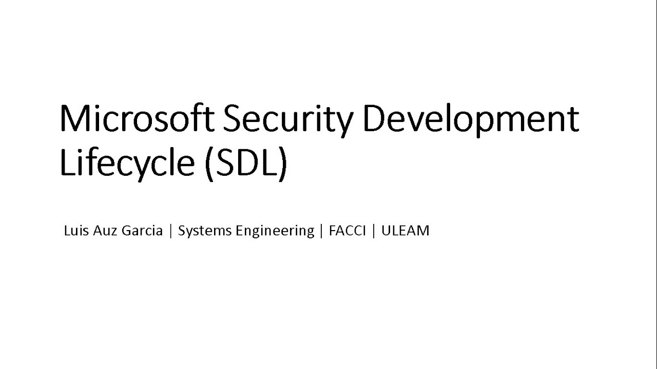 MICROSOFT SDL - REVIEW - YouTube