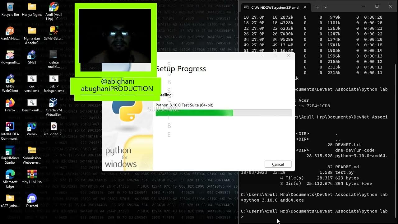 Install Python Dengan Cmd Tanpa Buka Browser | @abighani AbughaniPRODUCTION - YouTube