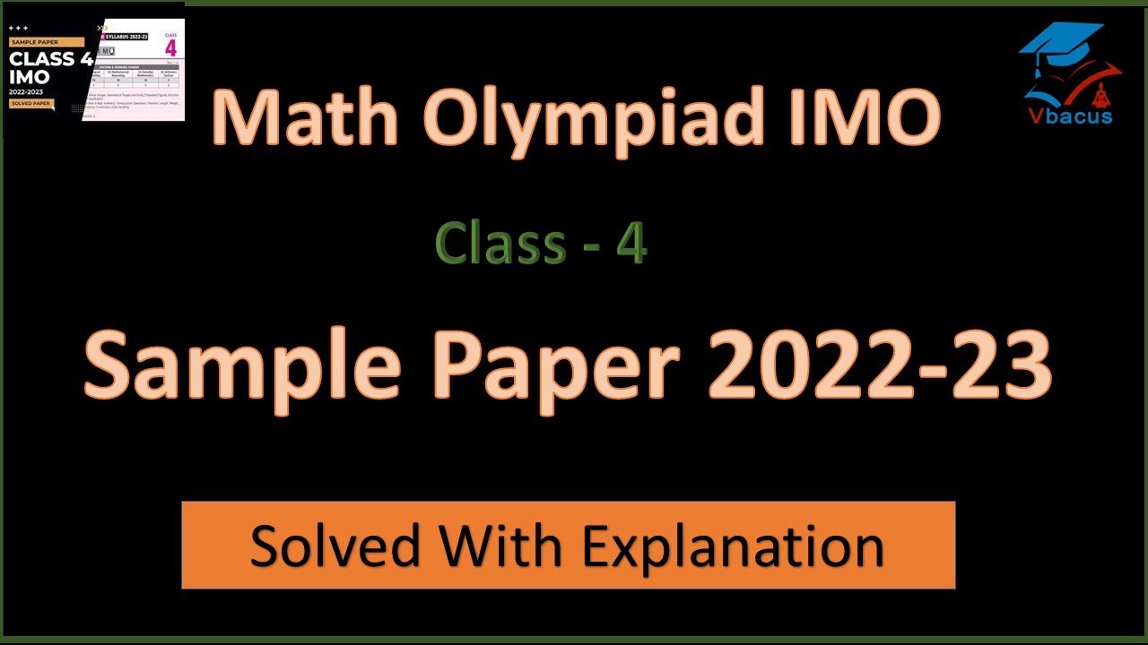 #VBACUS imo sample paper 2022-23 class 4 | imo math olympiad class 4 ...