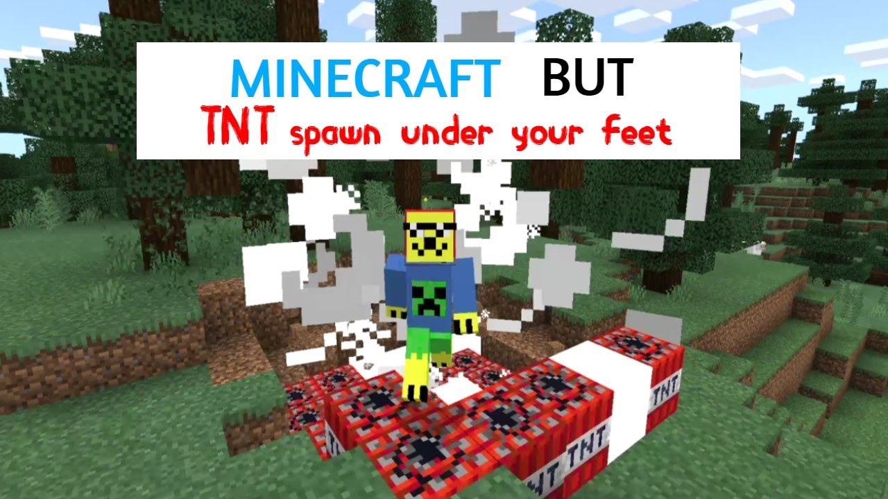 Minecraft BUT TNT spawn under your feet - YouTube